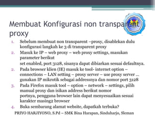 Web proxy pada mikrotik | PPTX
