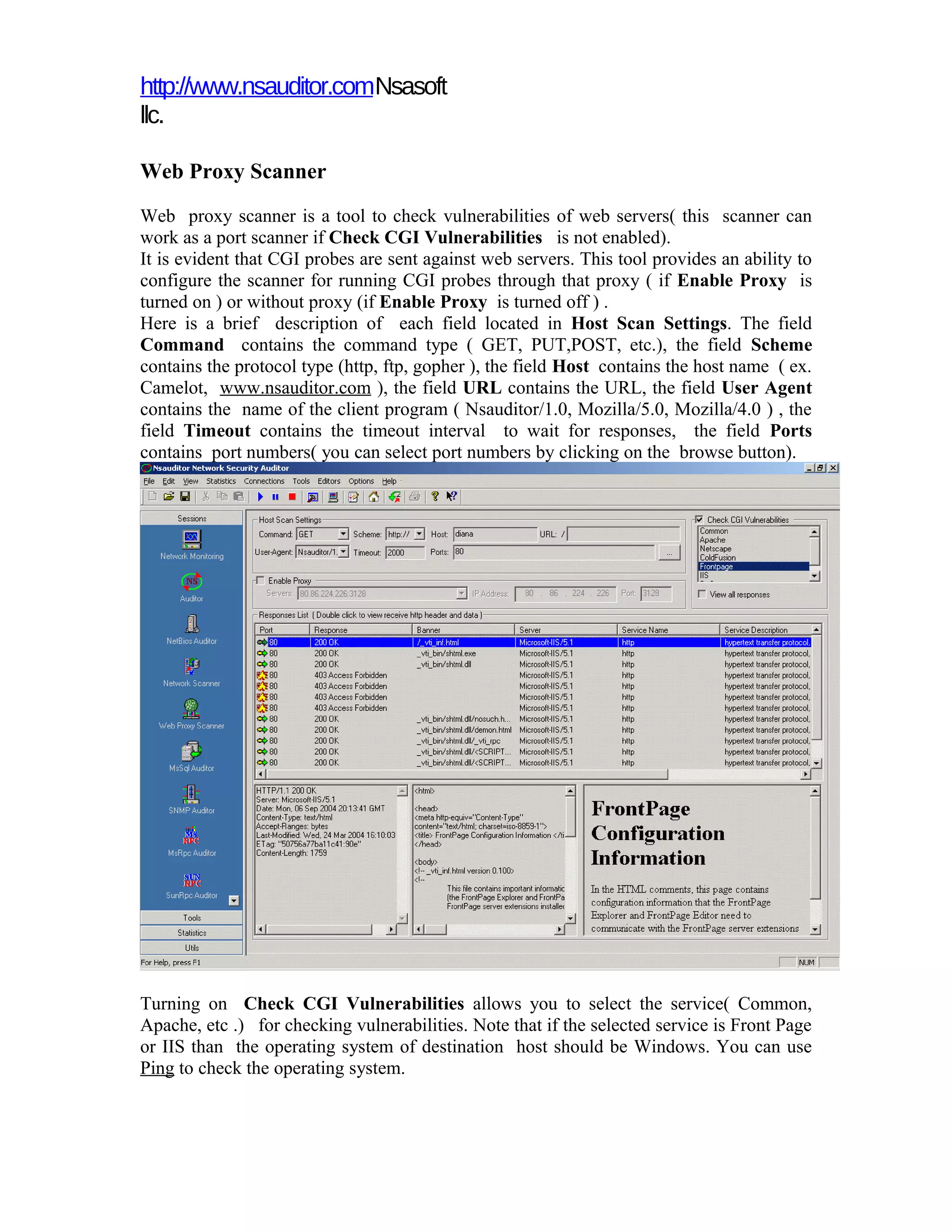 Nsauditor Web Proxy Scanner | PDF