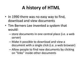 A Brief History of Web publishing (from HTML to WordPress) | PPTX