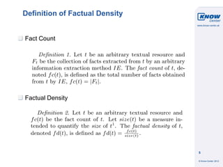 Measuring the Quality of Web Content using Factual Information | PPTX