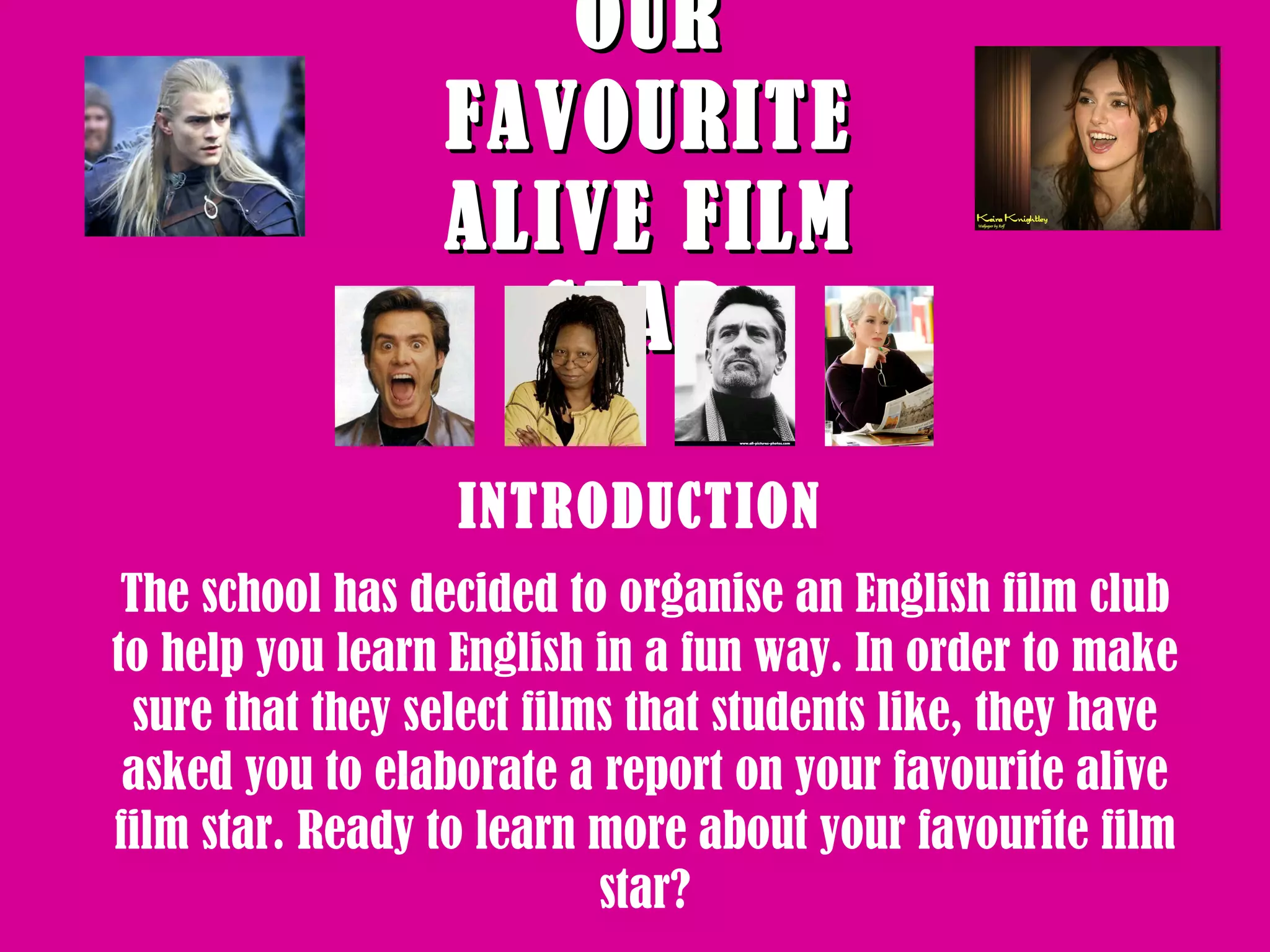 Webquest favourite film star | PPT