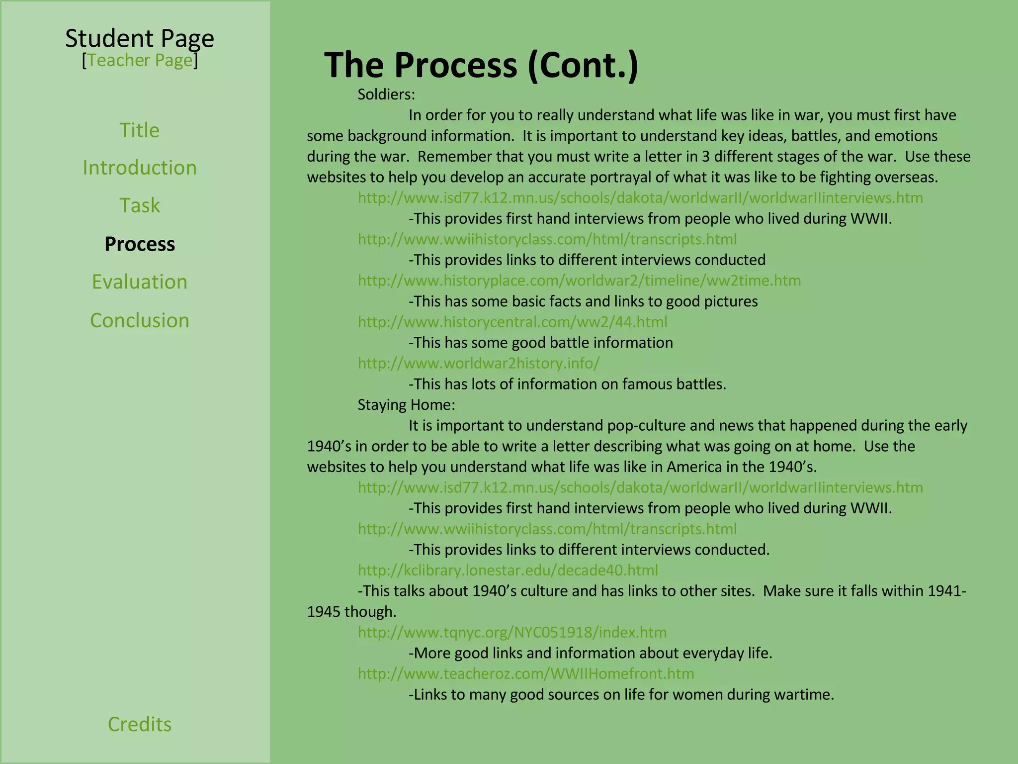 World War II letters Webquest | PPT