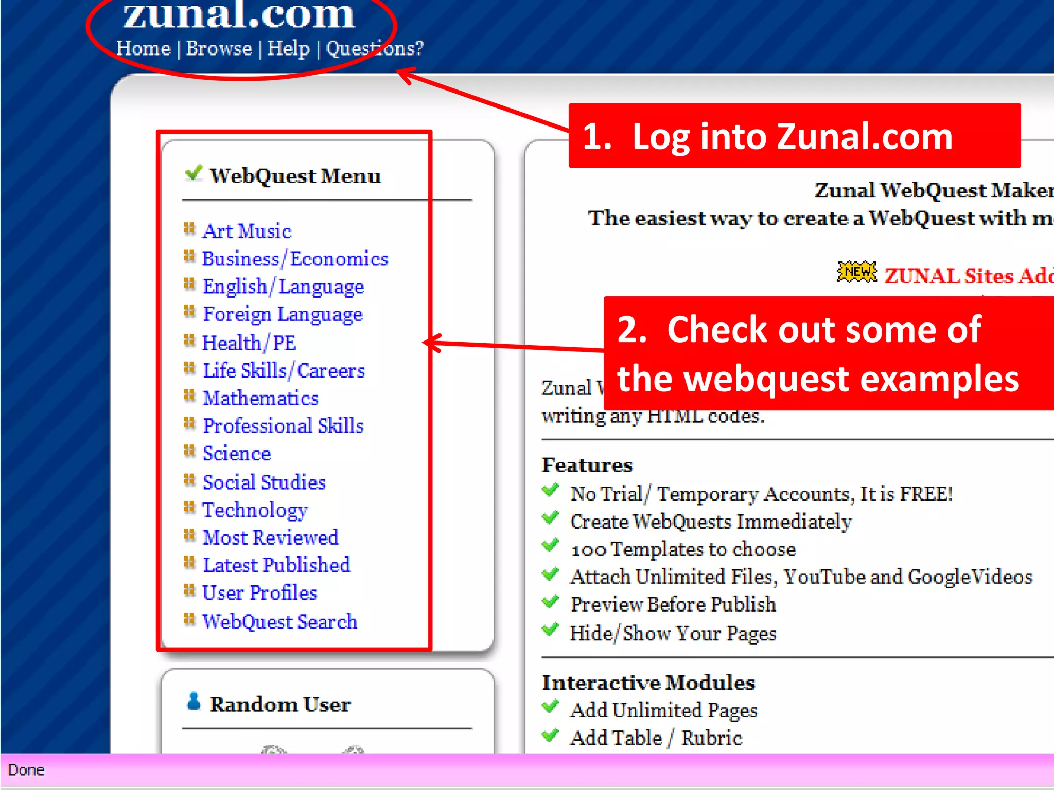 Creating a Zunal Webquest | PPTX