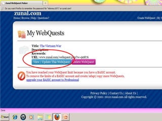 Creating a Zunal Webquest | PPTX