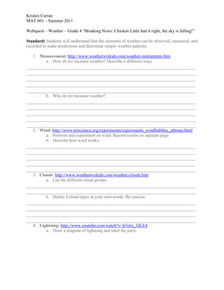 Webquest - Weather | PDF