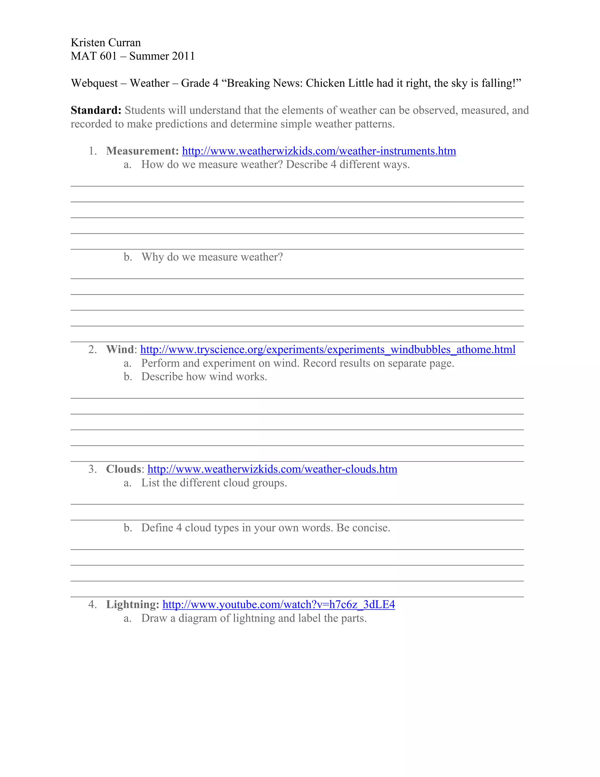 Webquest-Weather | PDF | Weather | Science