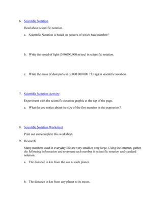 Scientific Notation Webquest | DOCX