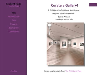 Curate a Gallery Webquest | PPT