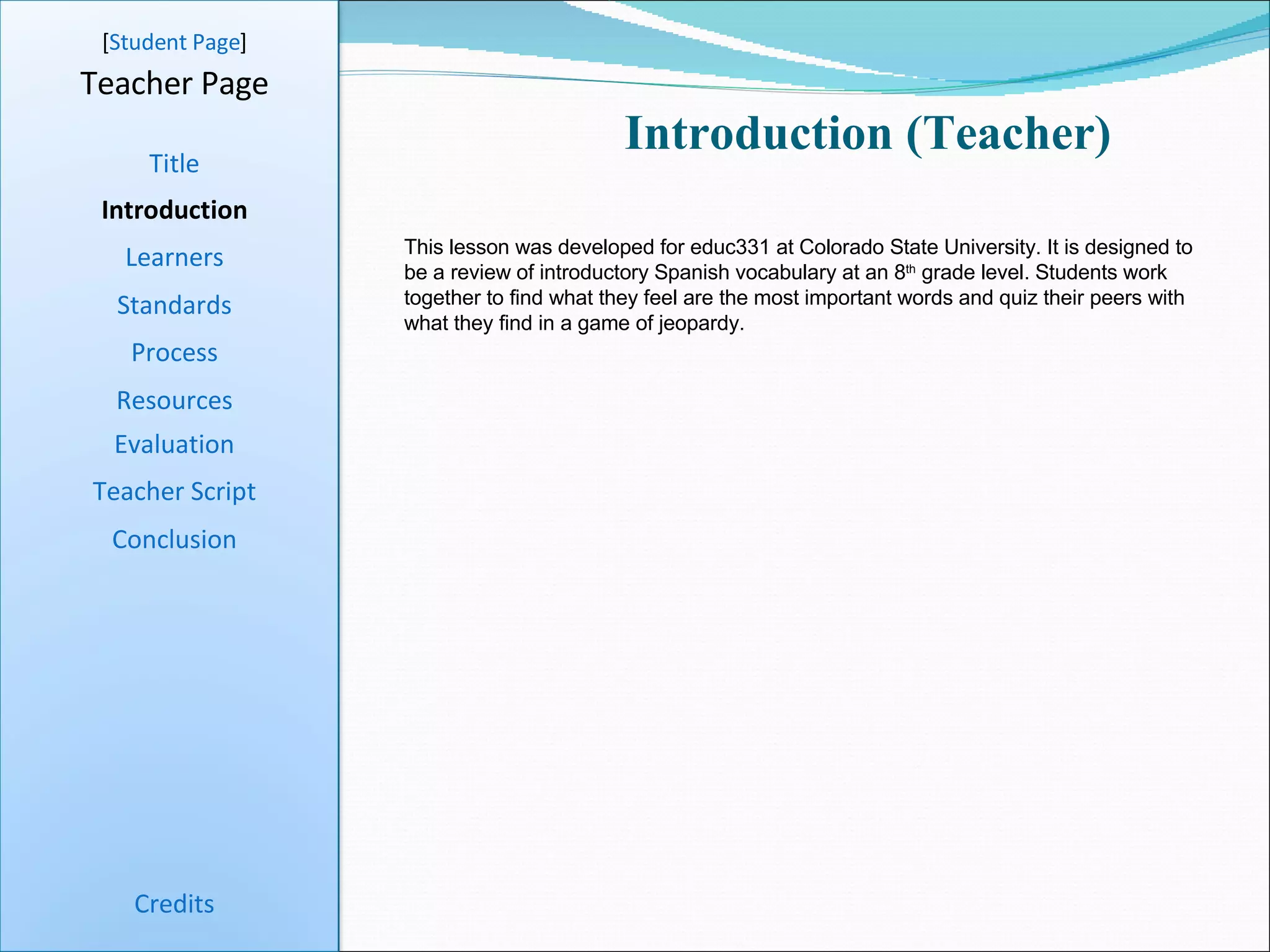 Jeopardy en Espanol WebQuest | PPT