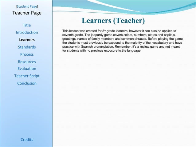 Jeopardy en Espanol WebQuest | PPT