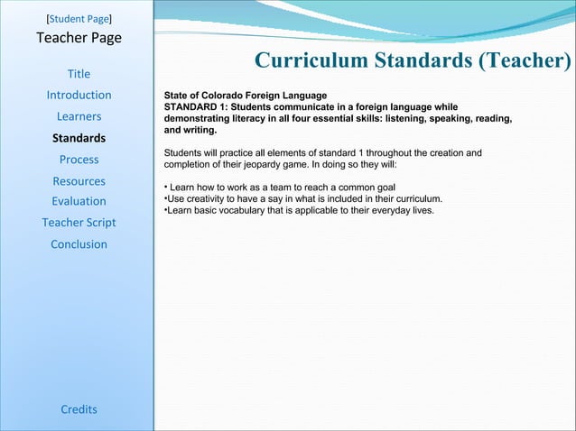 Jeopardy en Espanol WebQuest | PPT