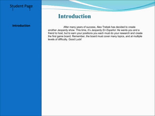 Jeopardy en Espanol WebQuest | PPT