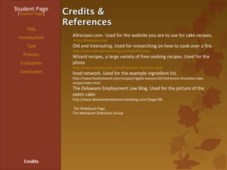 Webquest | PPT | Desserts and Baking | Food & Drink