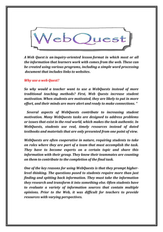 Web quest | PDF