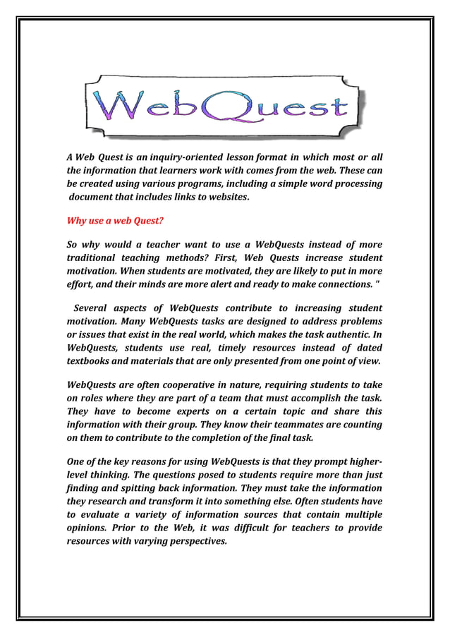 Web quest | PDF