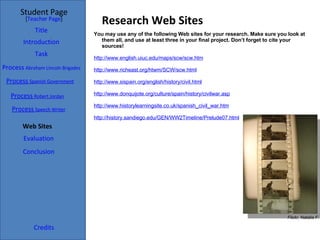 EDUC 331 Spanish Civil War Webquest | PPT