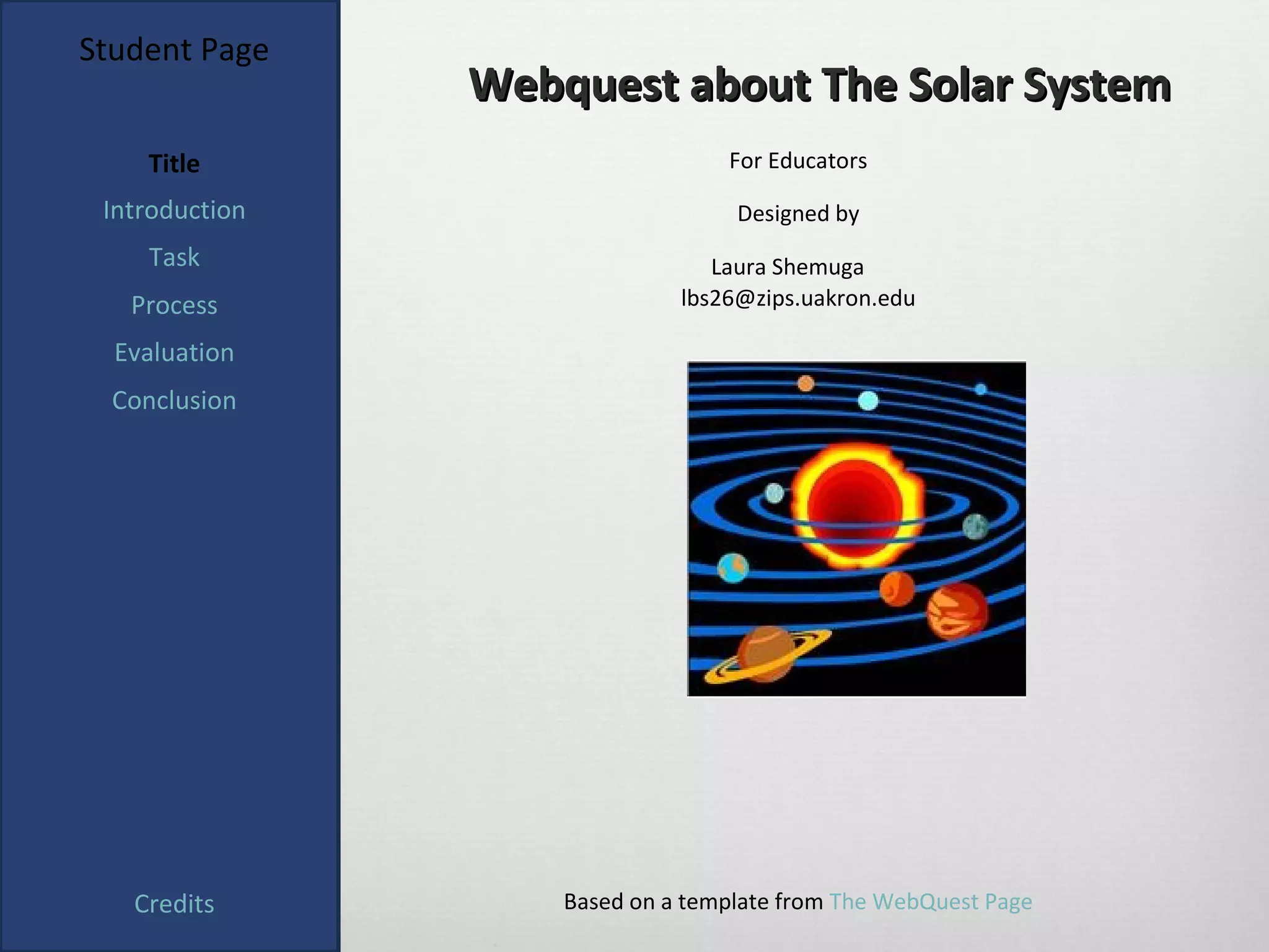 Webquest about the Solar System | PPT
