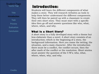 Creating a Short Story | PPT | Homework and Study | Education