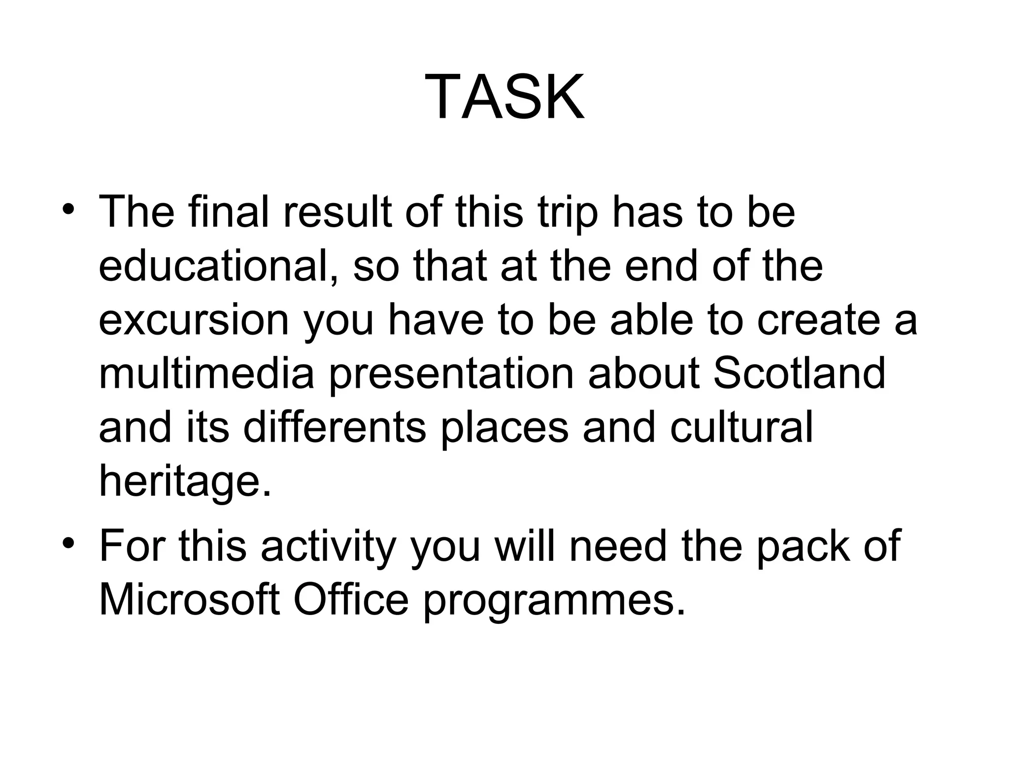 Webquest about the Scotland trip | PPT | Education