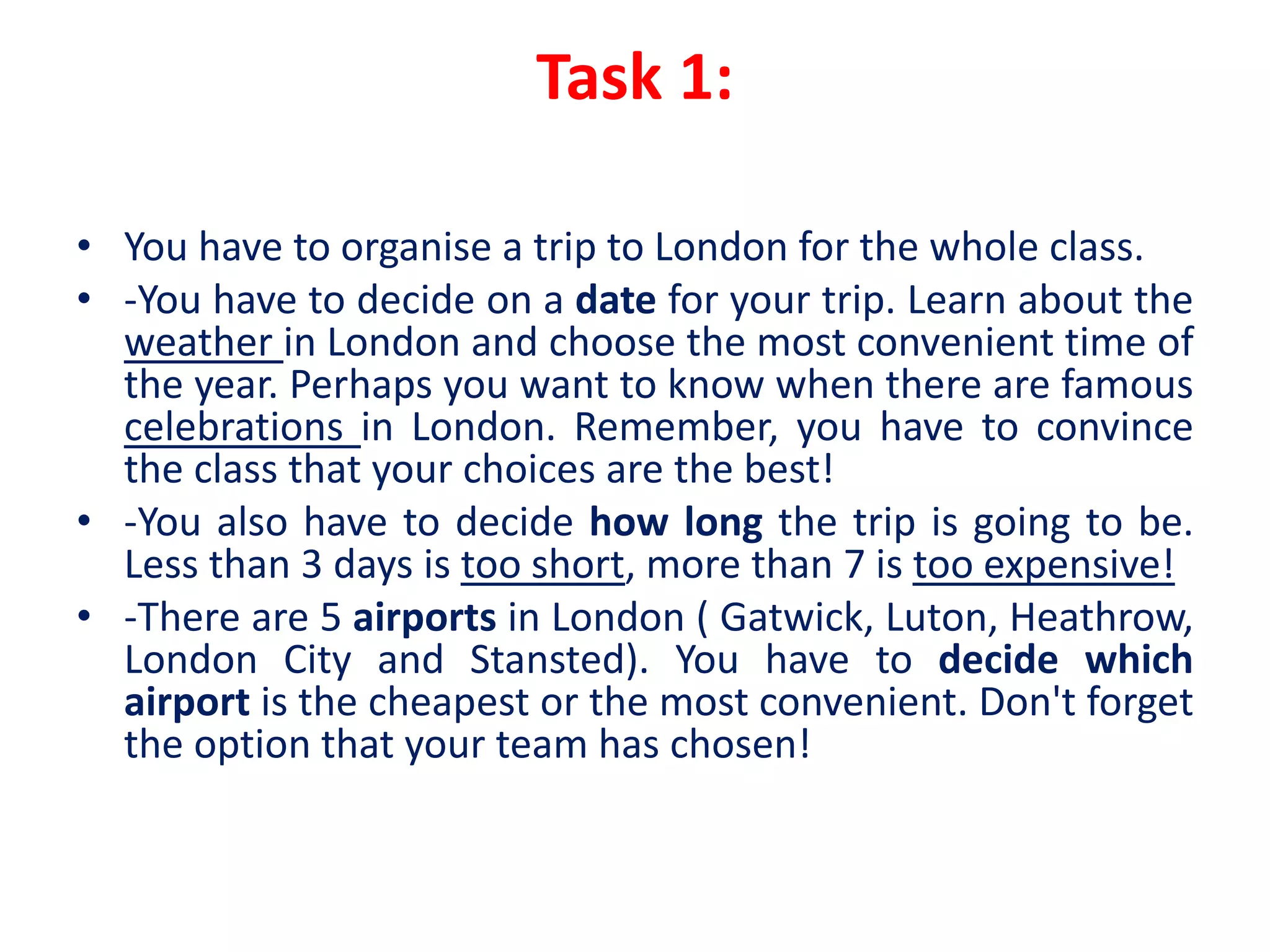 Webquest - A trip to London | PPT