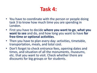 Webquest - A trip to London | PPT