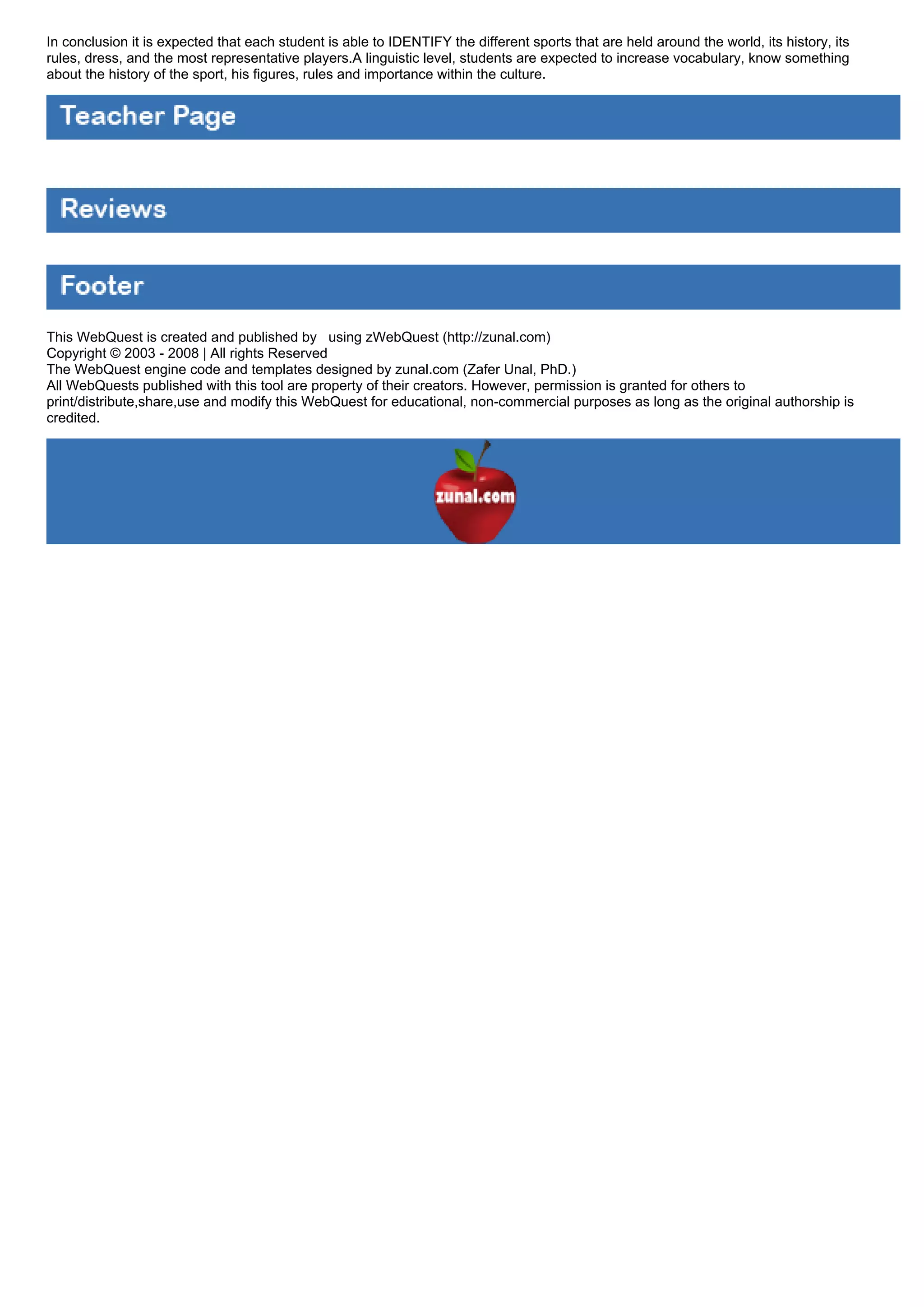 Playing Sports Webquest | PDF