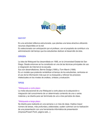 Webquest | PDF