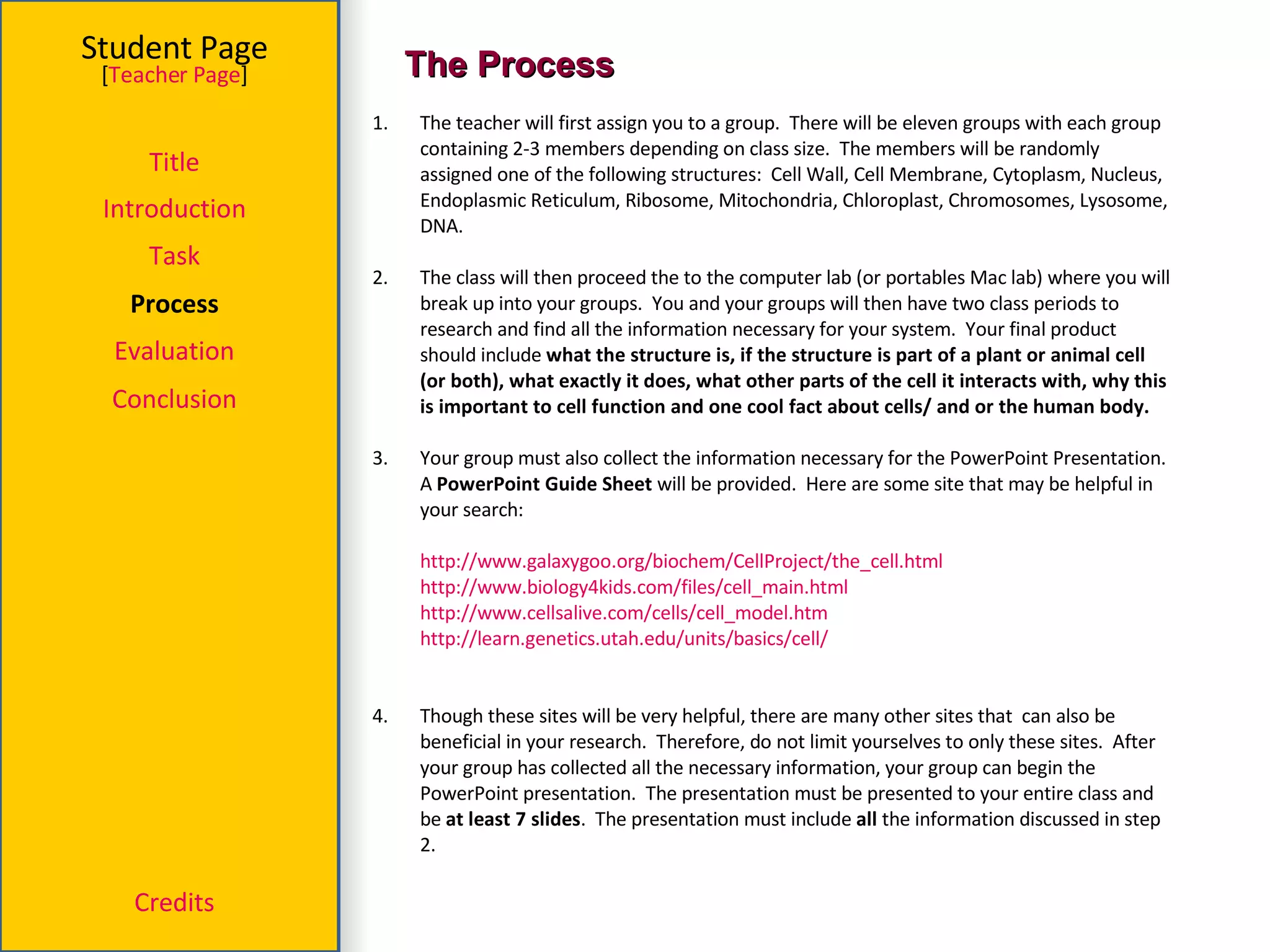 Webquest Cells | PPT