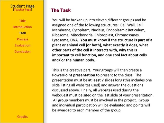 Webquest Cells | PPT