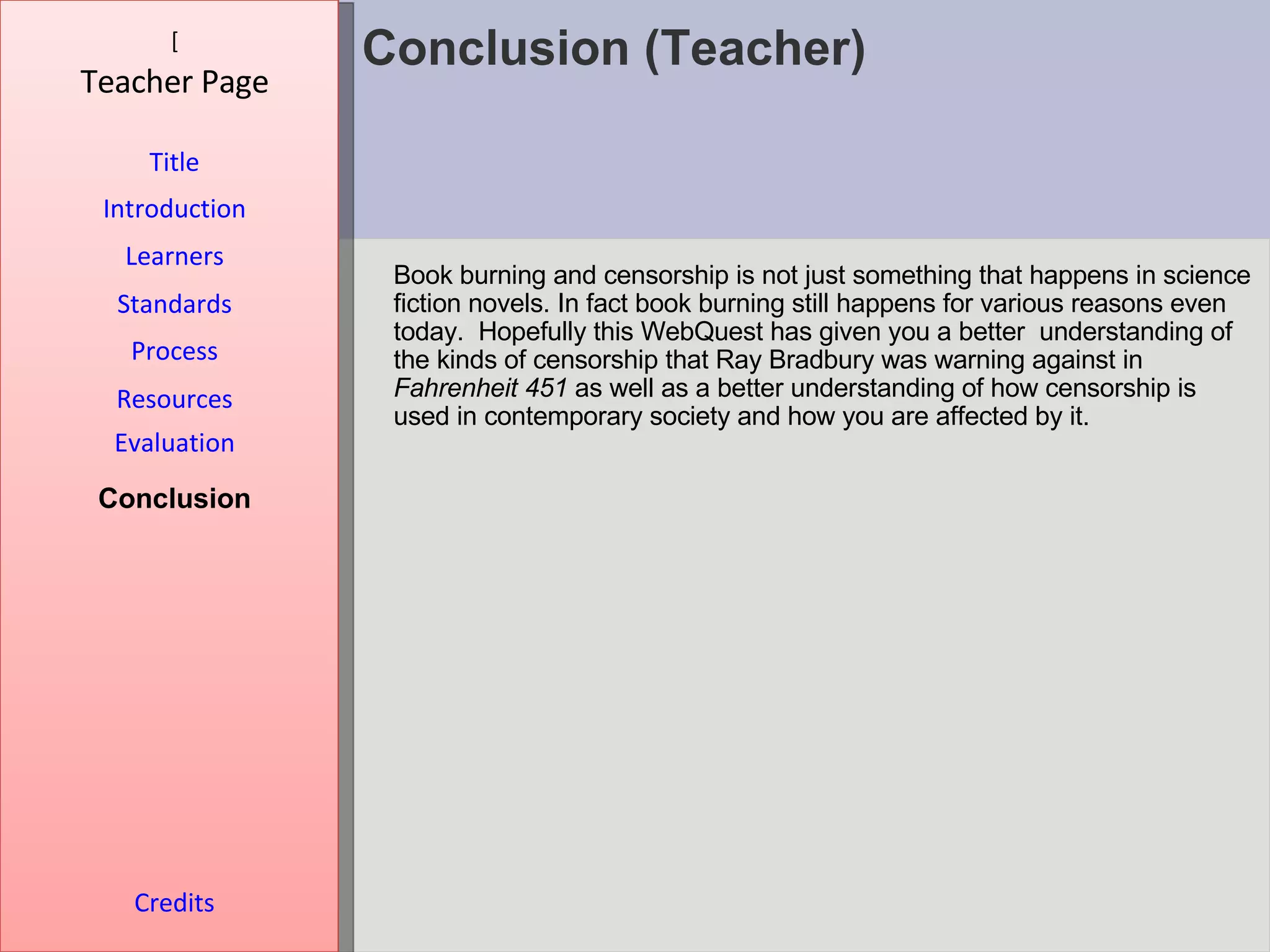 Fahrenheit 451 WebQuest | PPT