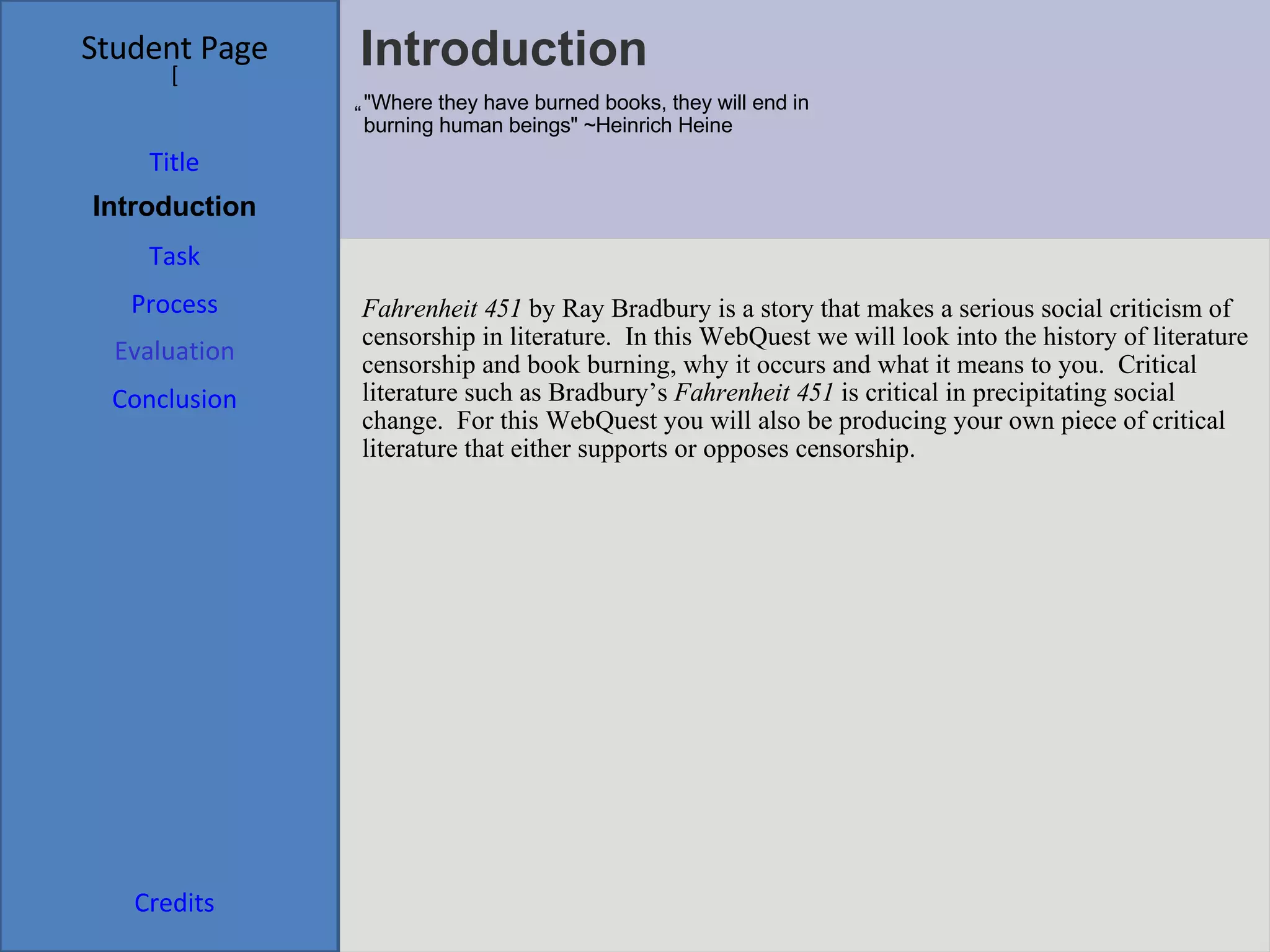 Fahrenheit 451 WebQuest | PPT