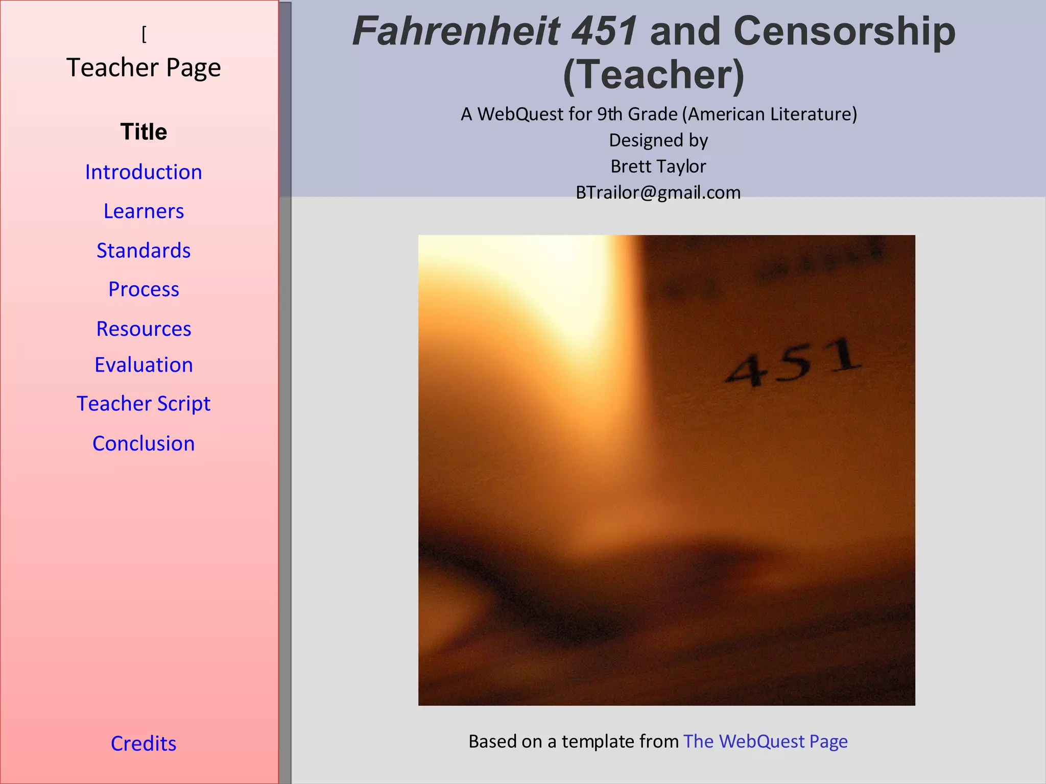 Fahrenheit 451 WebQuest | PPT