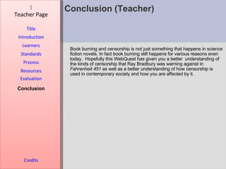 Fahrenheit 451 WebQuest | PPT