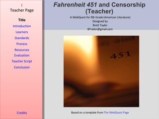 Fahrenheit 451 WebQuest | PPT