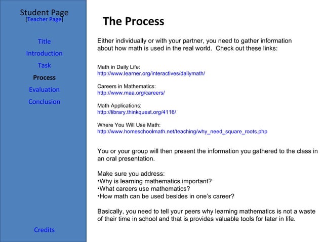 Mathematics WebQuest | PPT