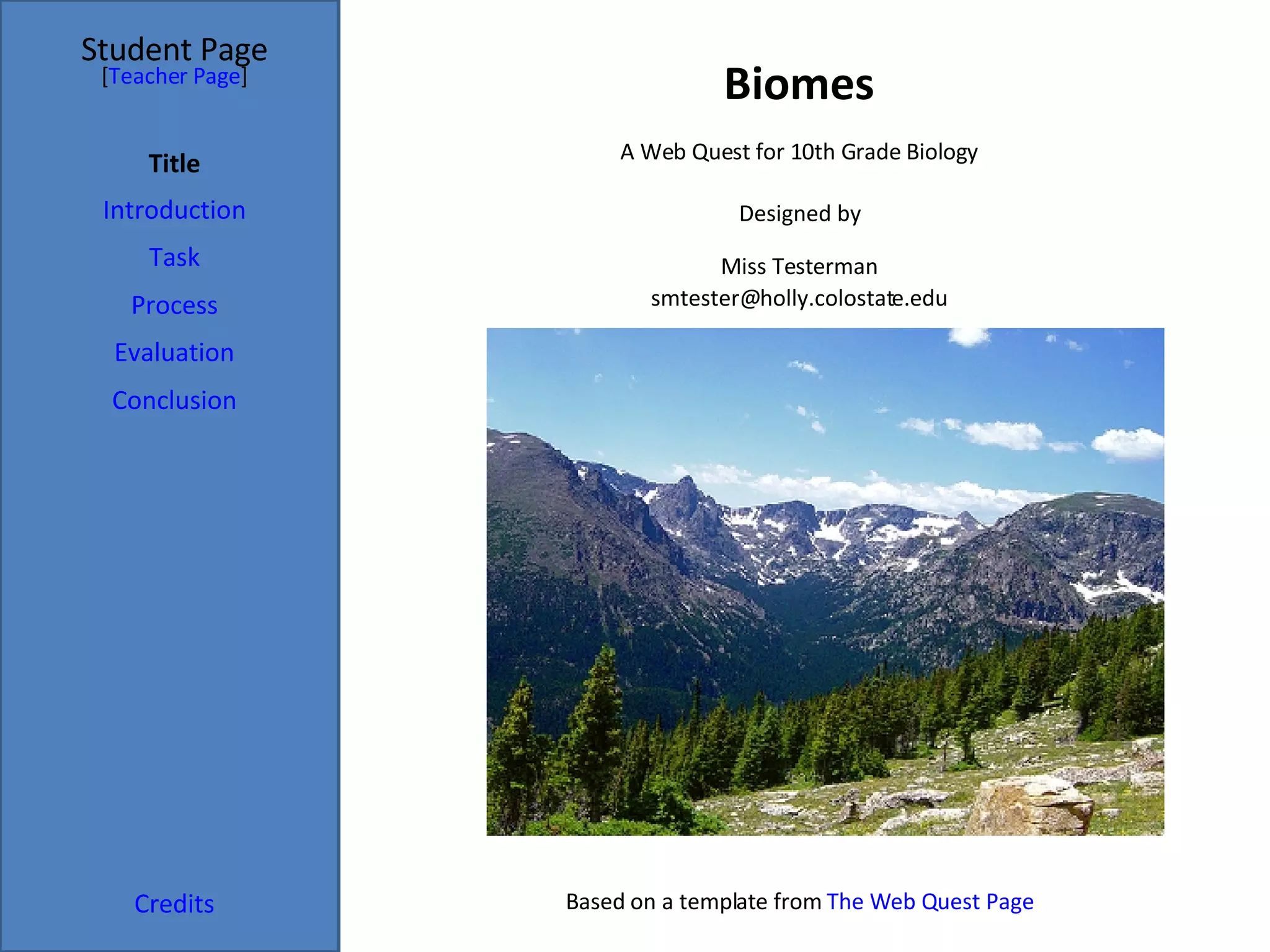 WebQuest for Biomes | PPT