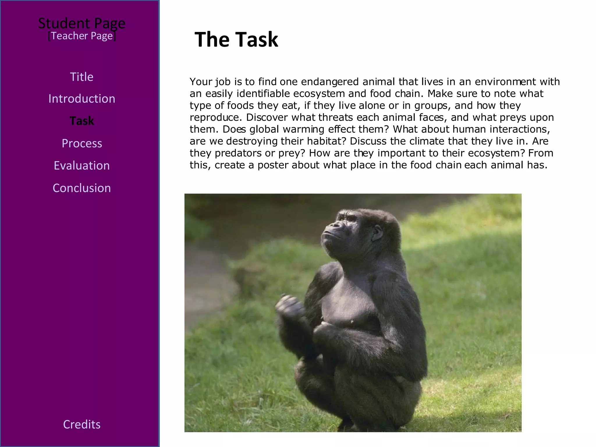 Webquest for endangered species | PPT | Environment | Science