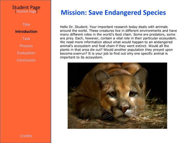 Webquest for endangered species | PPT | Environment | Science