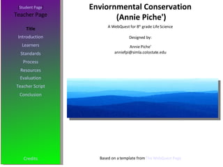 Webquest for endangered species | PPT | Environment | Science