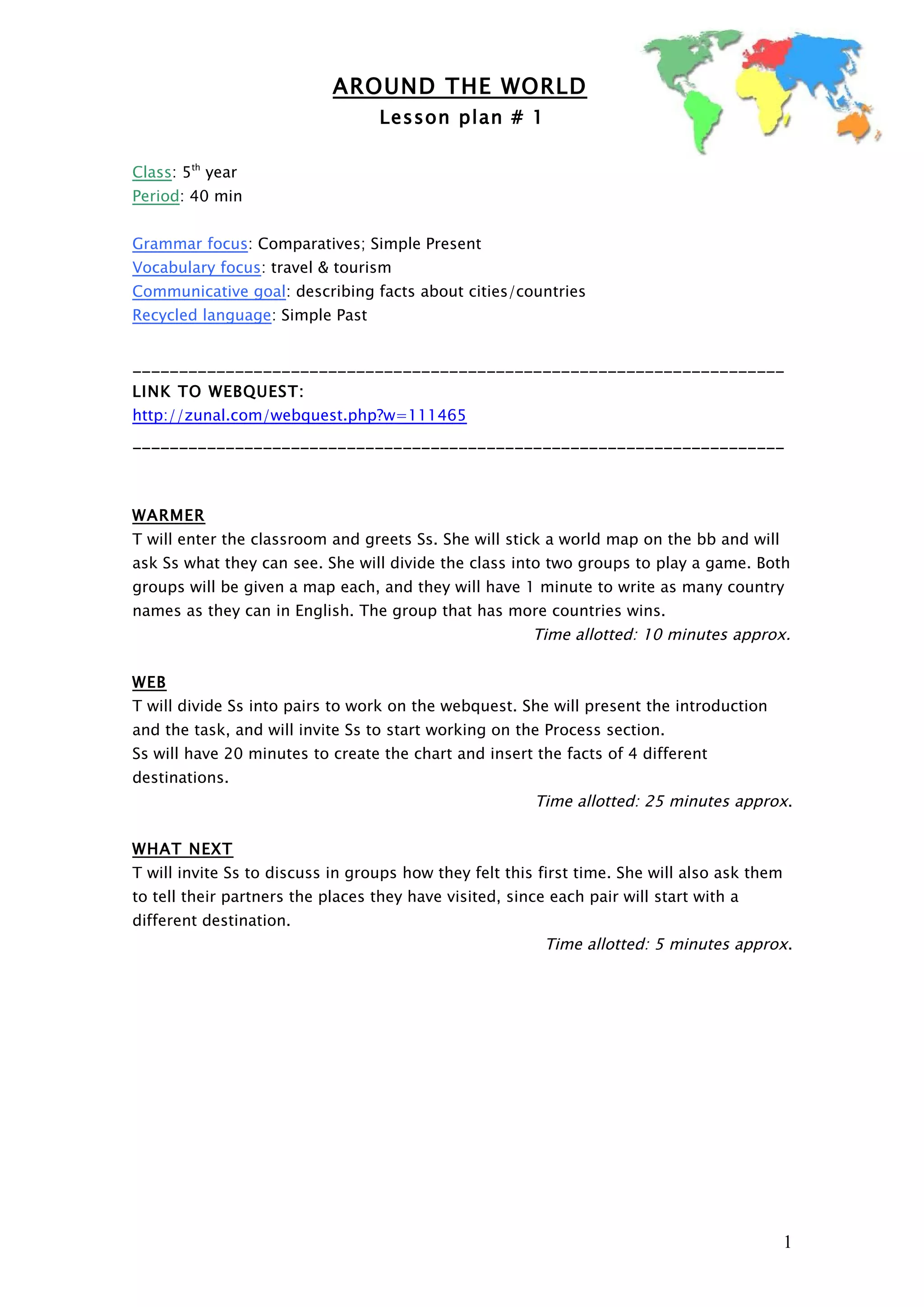 Webquest - Lesson Plan | PDF