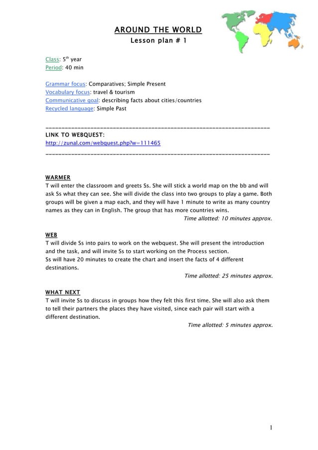 Webquest - Lesson Plan | PDF