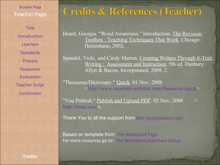 Web Quest Reading Writing | PPT