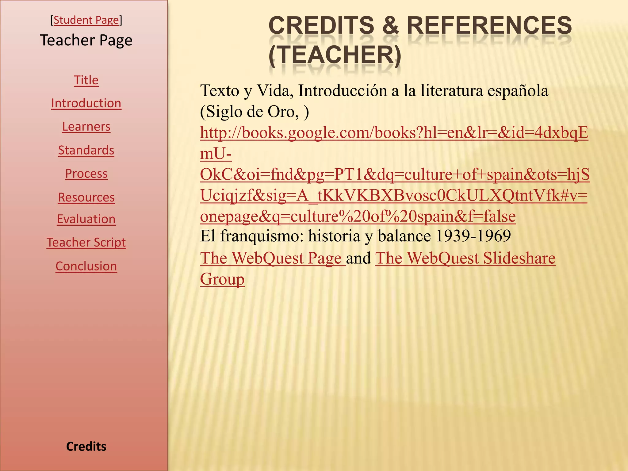 Webquest spanish culture | PPTX