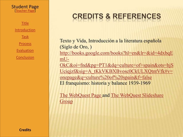 Webquest spanish culture | PPT | Free Download