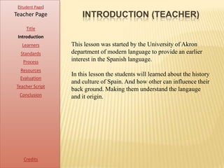 Webquest spanish culture | PPTX