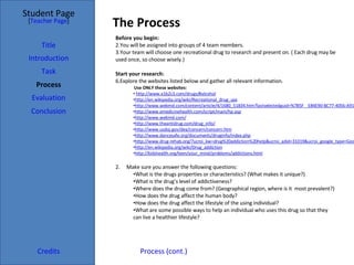 Recreational Drugs WebQuest | PPT