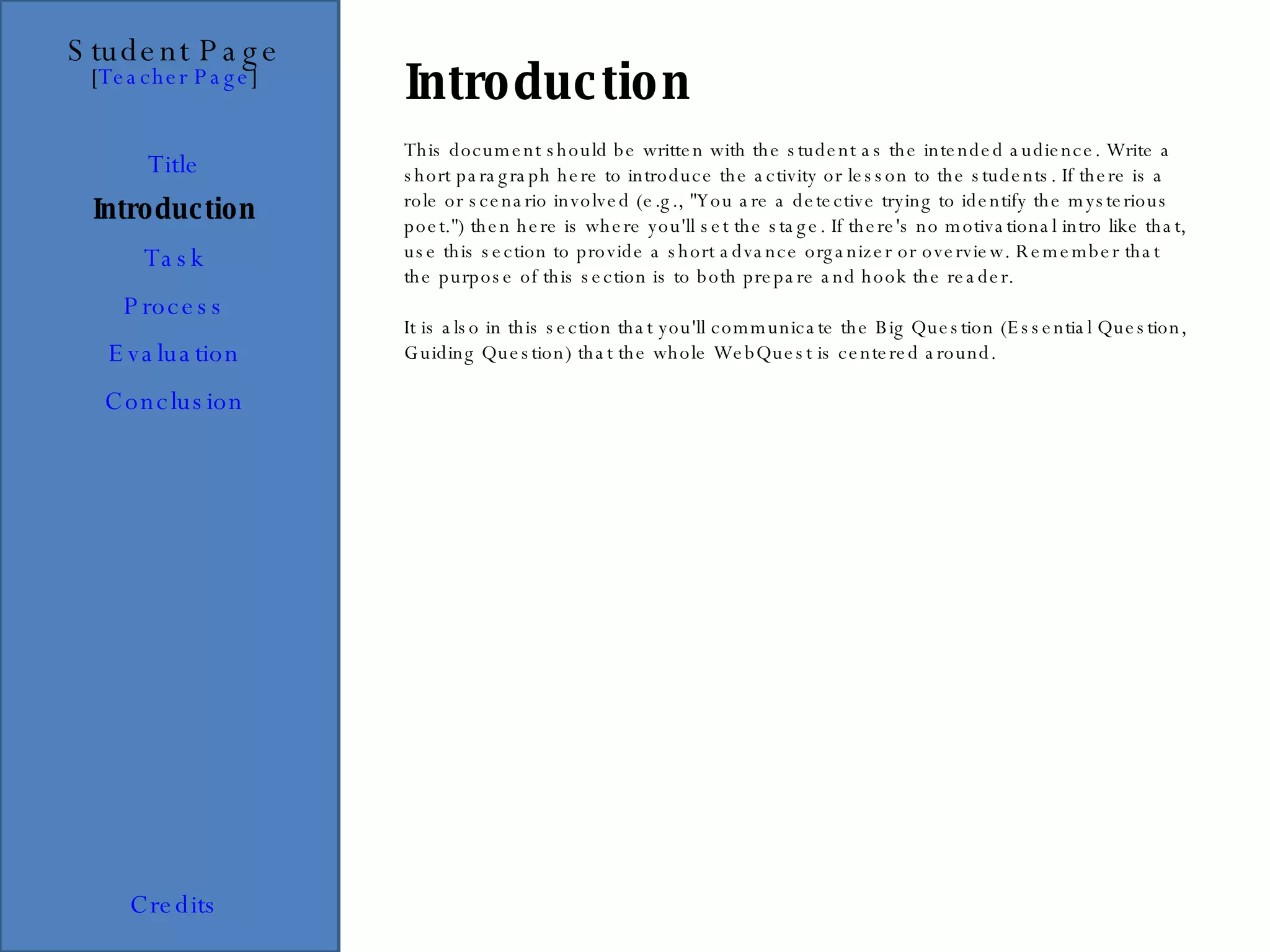 WebQuest Template | PPT