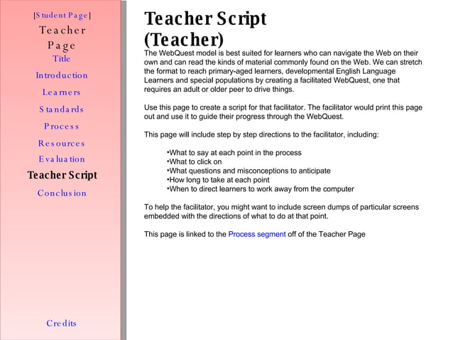 WebQuest Template | PPT | Educational Assessment | Education