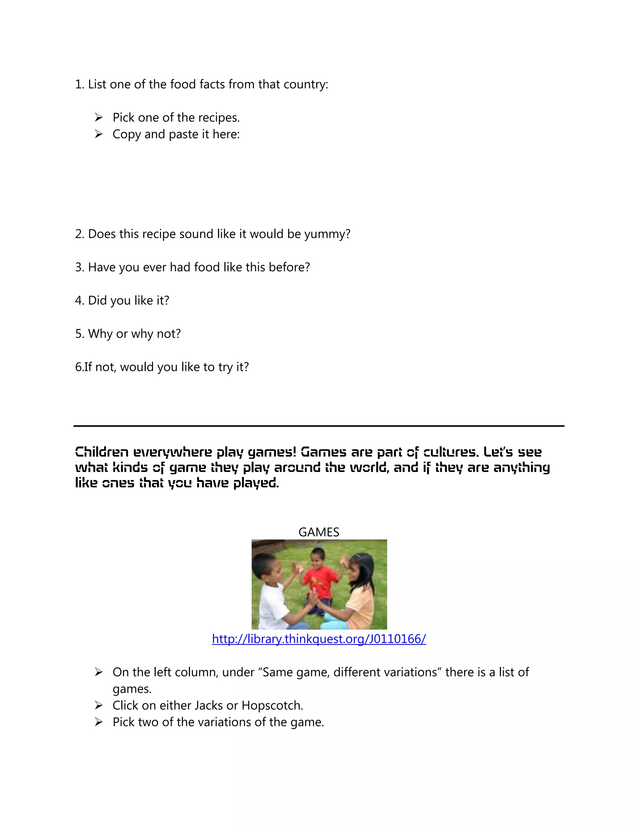 Culture Webquest | PDF