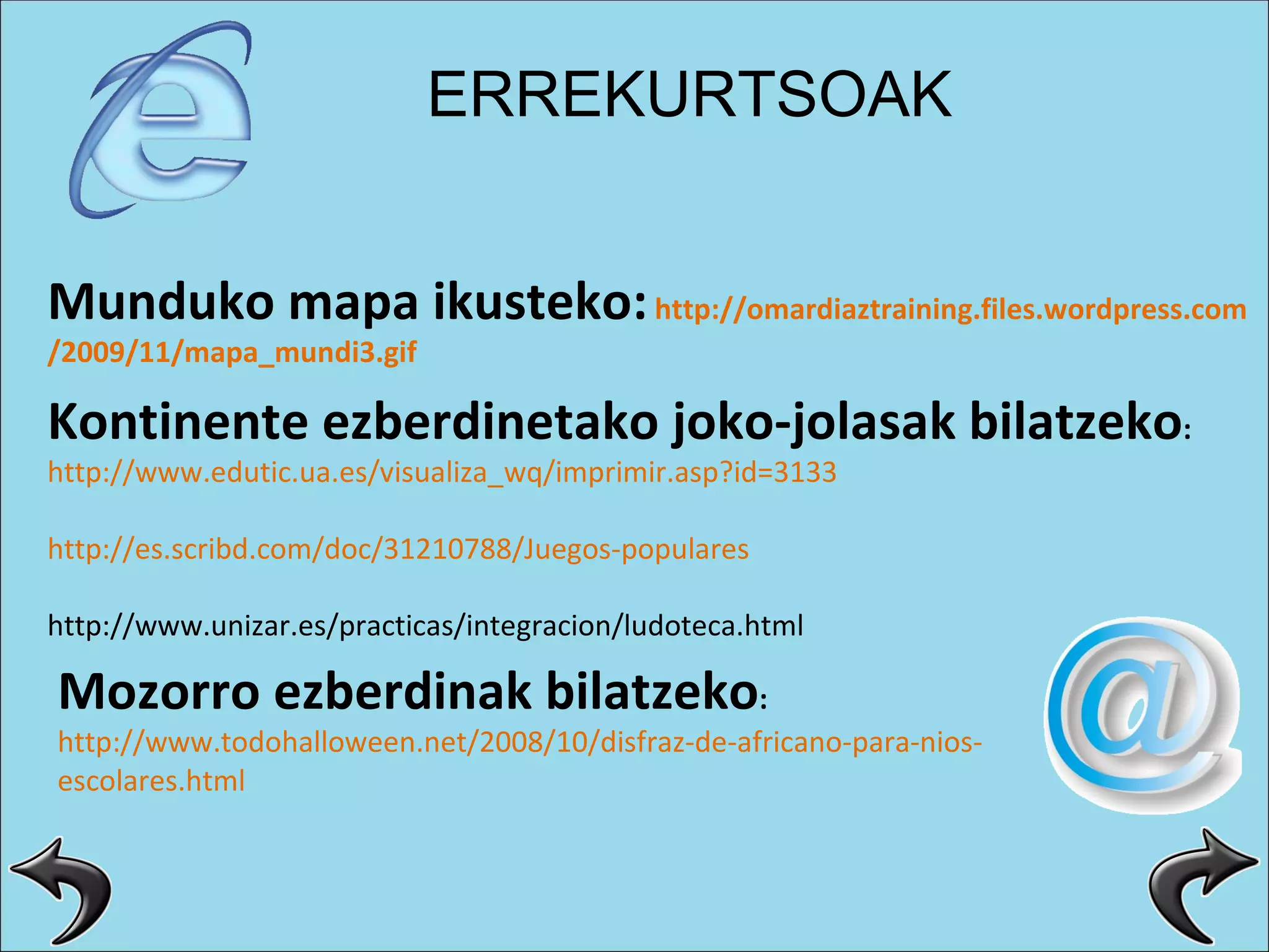 Munduko Jolasak | PPT